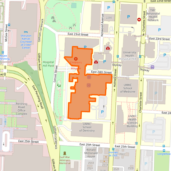 Children's Mercy Hospital, Gillham Road, Downtown Kansas City, Jackson ...